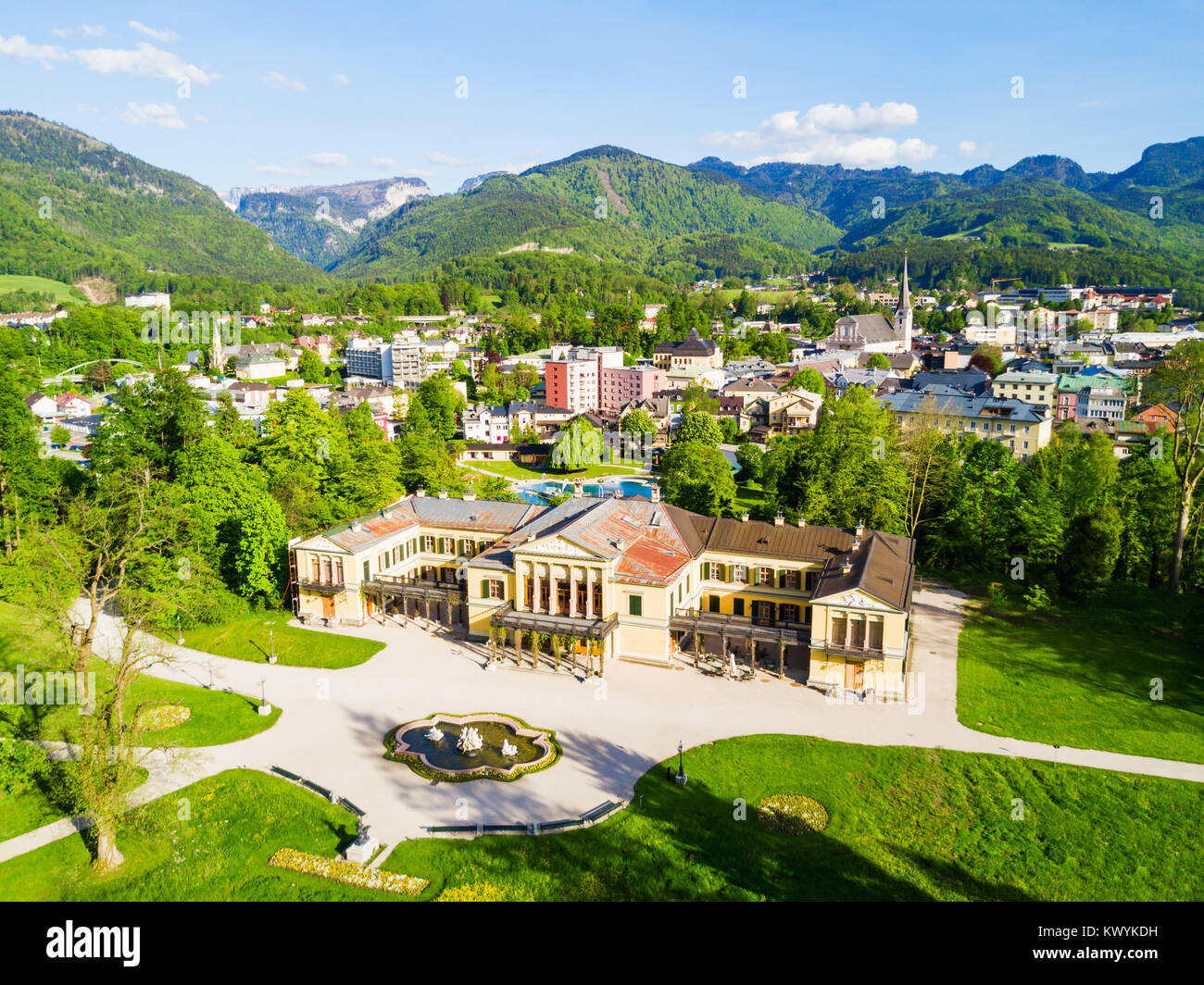 Vue panoramique aérienne Bad Ischl, Autriche. Bad Ischl est une ville ...
