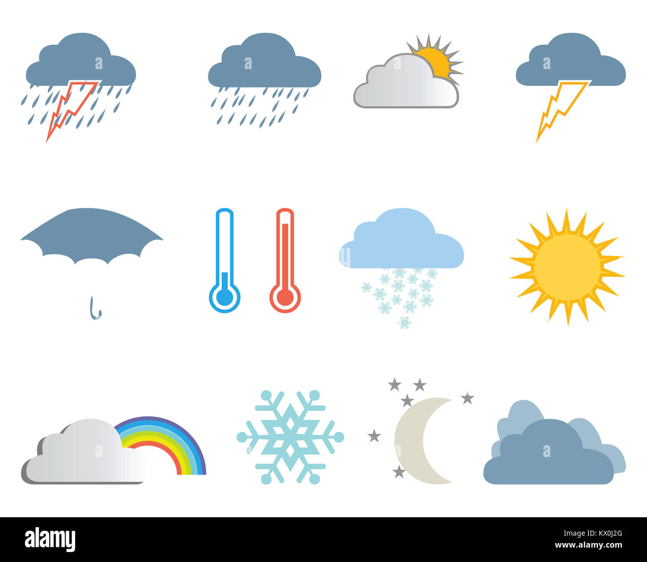 Icônes météo Banque de photographies et d’images à haute résolution - Alamy