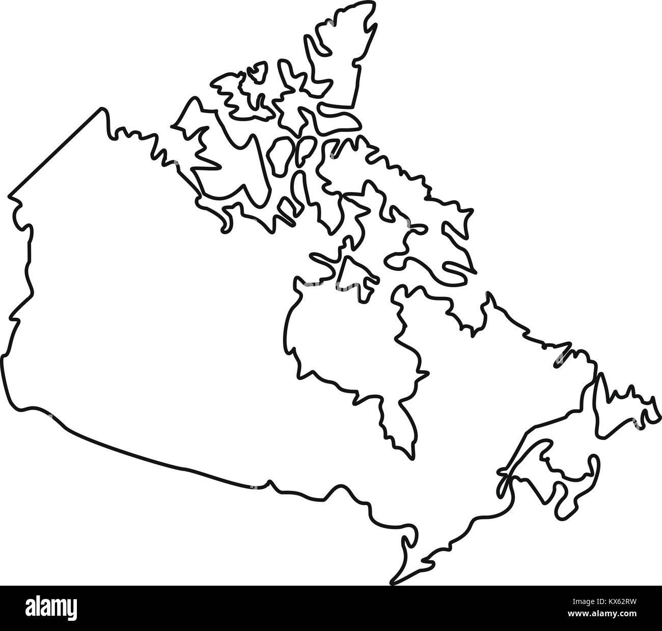 Carte du Canada, l'icône de style contour Image Vectorielle Stock - Alamy