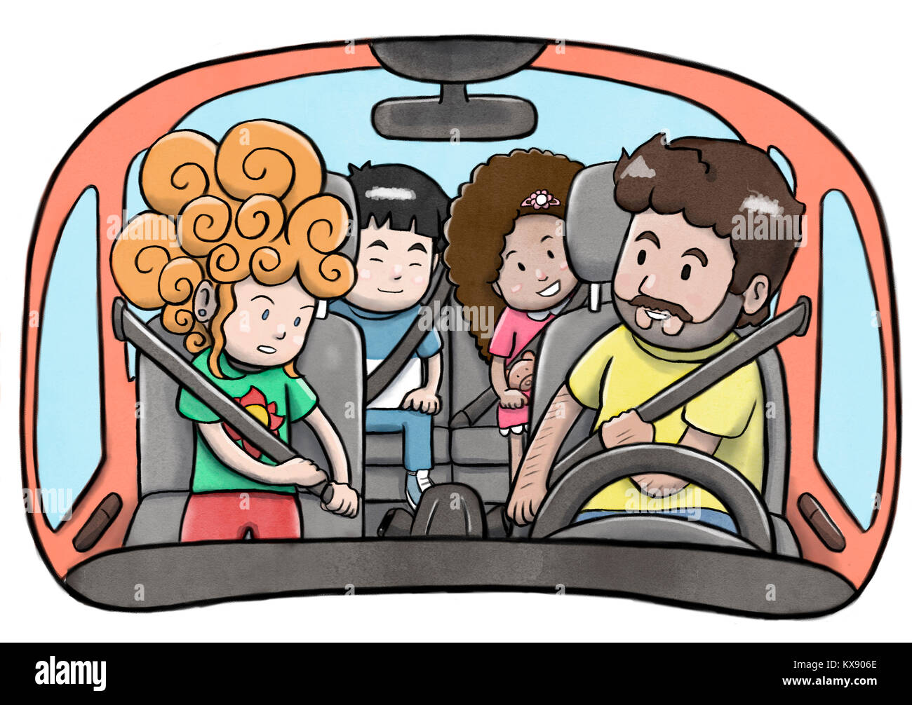 Man drive car cartoon Banque de photographies et d’images à haute ...