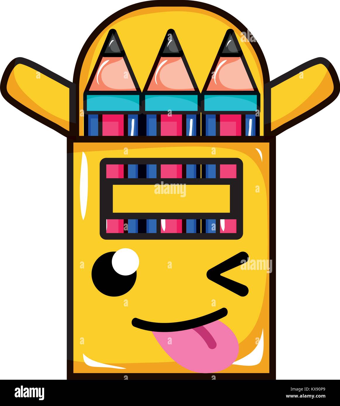 Drôle et tendre des crayons kawaii Image Vectorielle Stock - Alamy