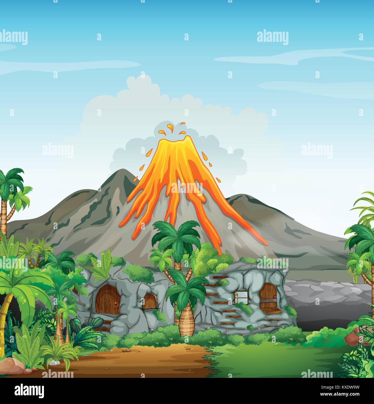 Clip art and illustration volcano Banque de photographies et d’images à ...