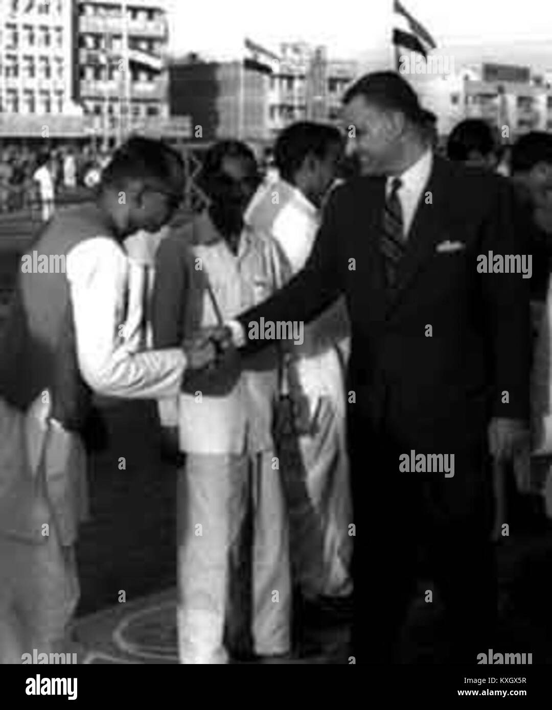 La photographie de 1960 documente la visite du président égyptien Abdel ...