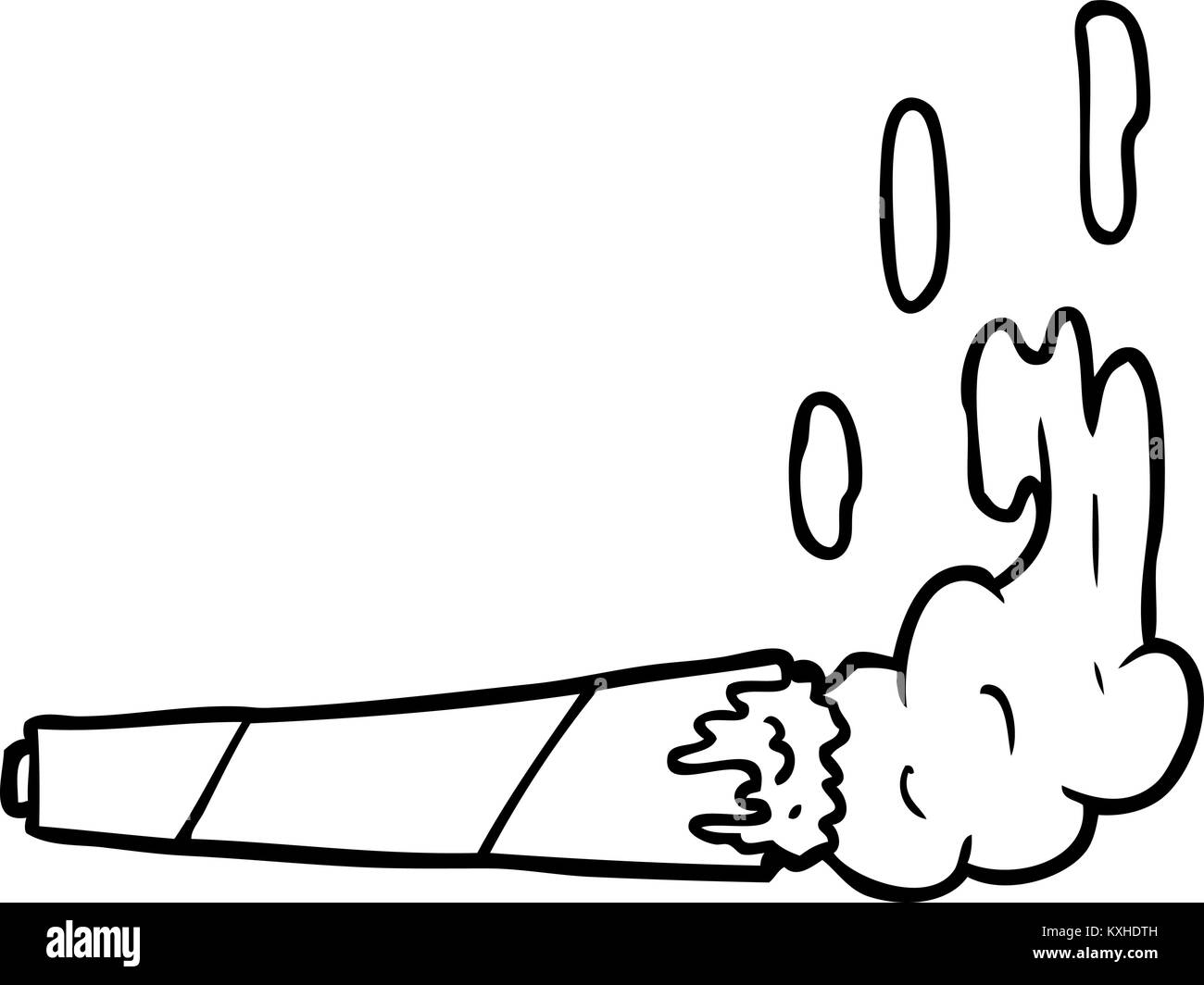 Le dessin des lignes d'un joint de marijuana Image Vectorielle Stock ...