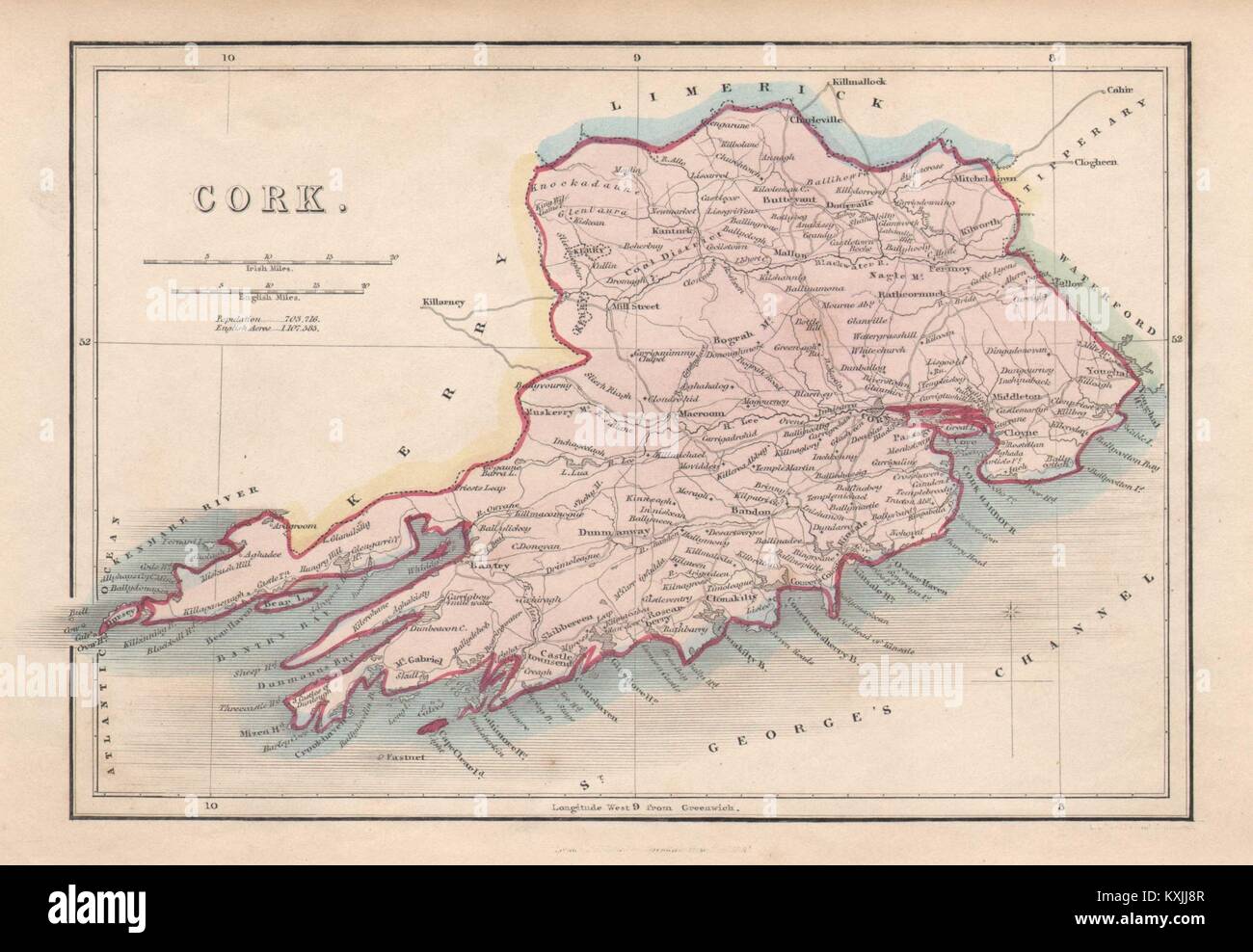 Antique map of cork Banque de photographies et d’images à haute ...