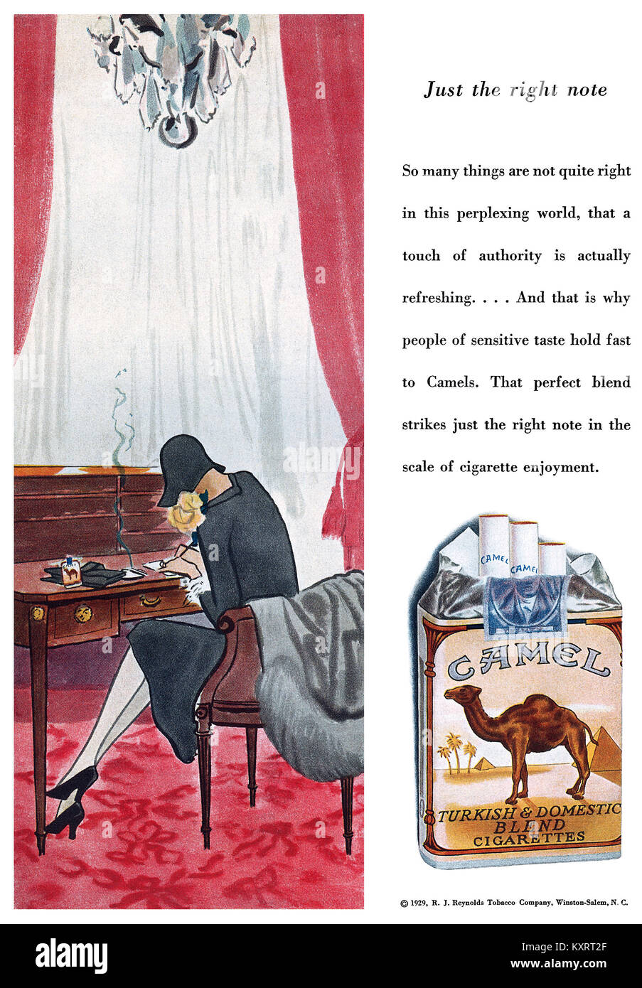 Aux États-Unis 1929 publicité pour les cigarettes Camel Photo Stock - Alamy