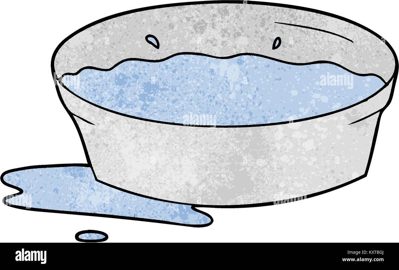 Chien de dessin animé de la cuvette d'eau Image Vectorielle Stock - Alamy