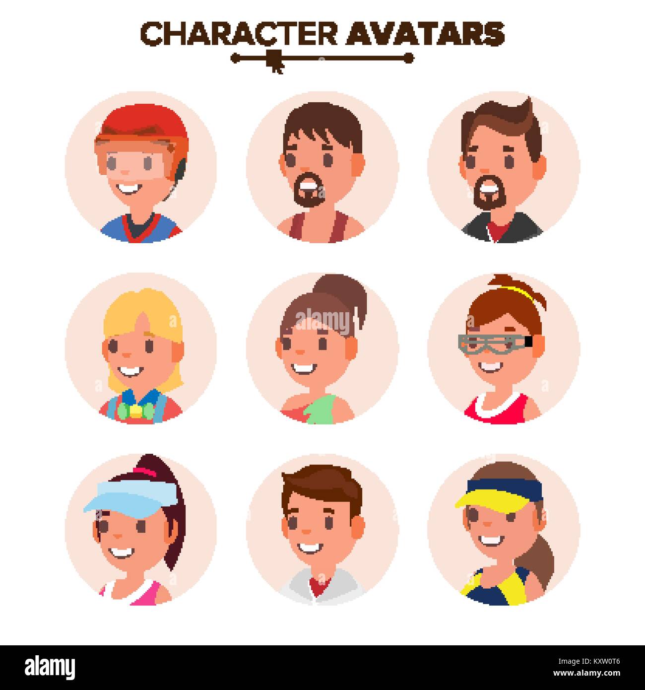 Les gens de caractère vecteur d'Avatar. Visage. Marqueur d'avatar par ...