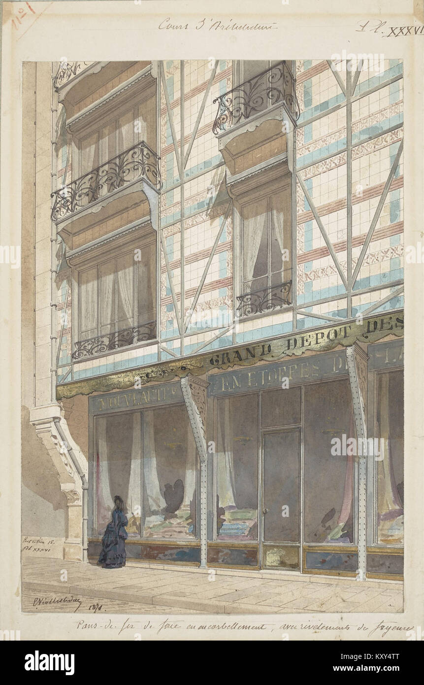 Eugène Viollet-le-Duc - Fer-frame house avec revêtement faïence ...