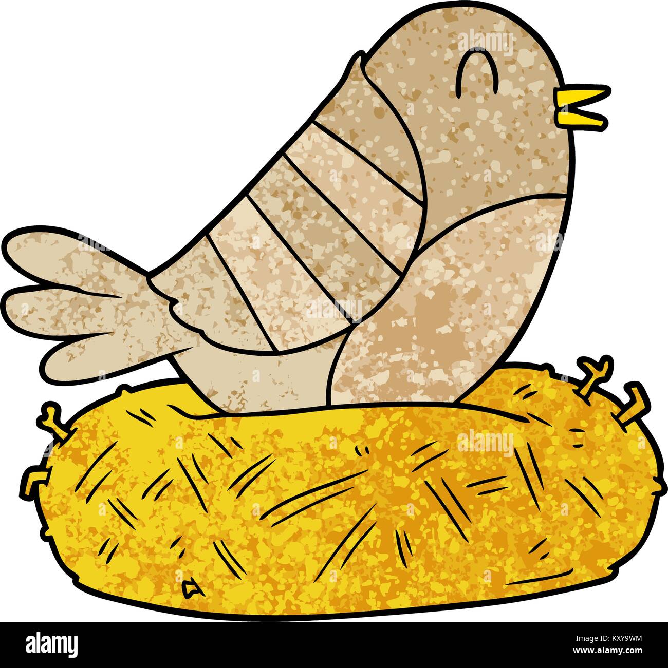 Cartoon oiseau posé sur son nid Image Vectorielle Stock - Alamy