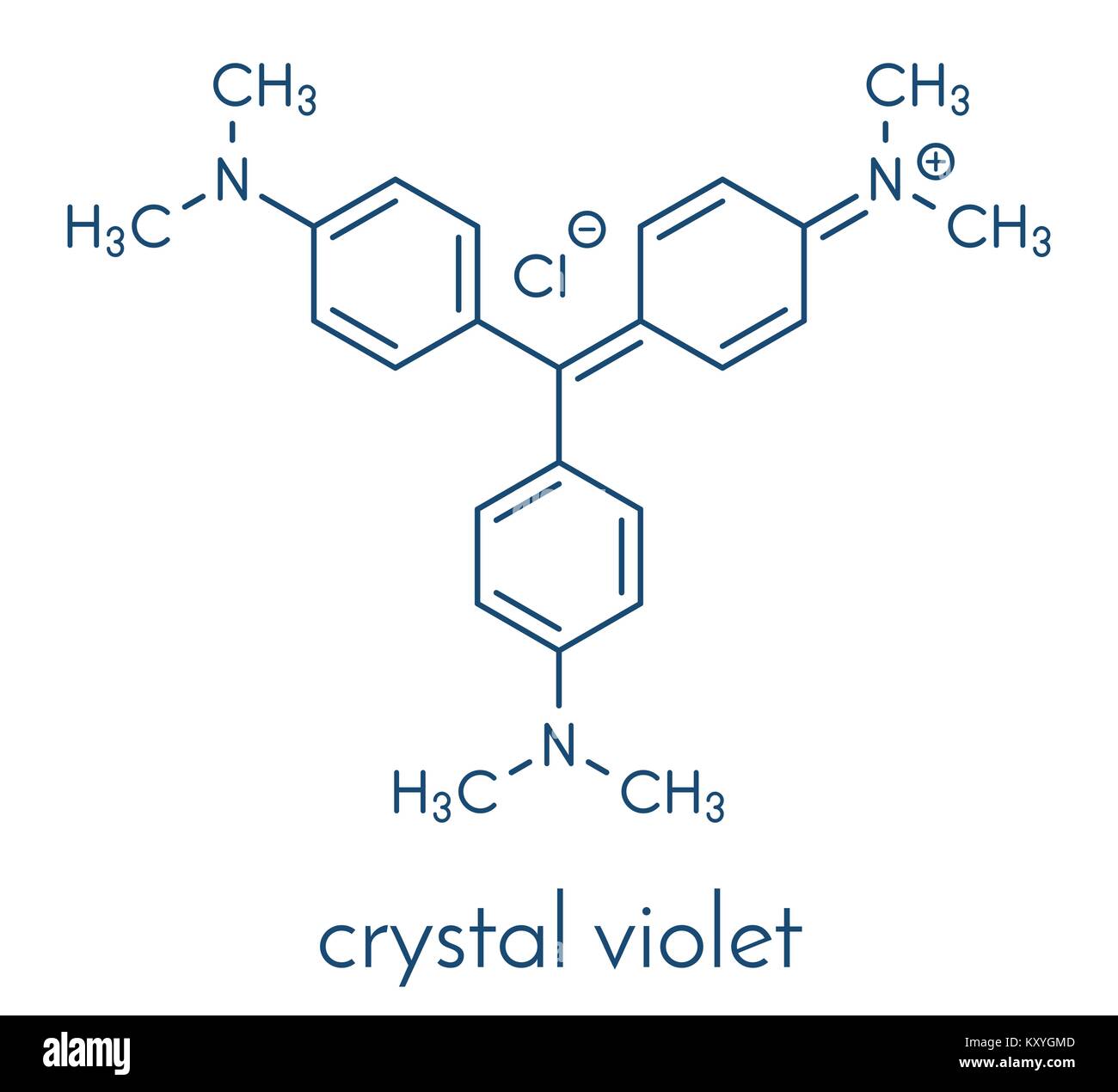 Crystal Violet (violet de gentiane) molécule. Molécule de colorant ...