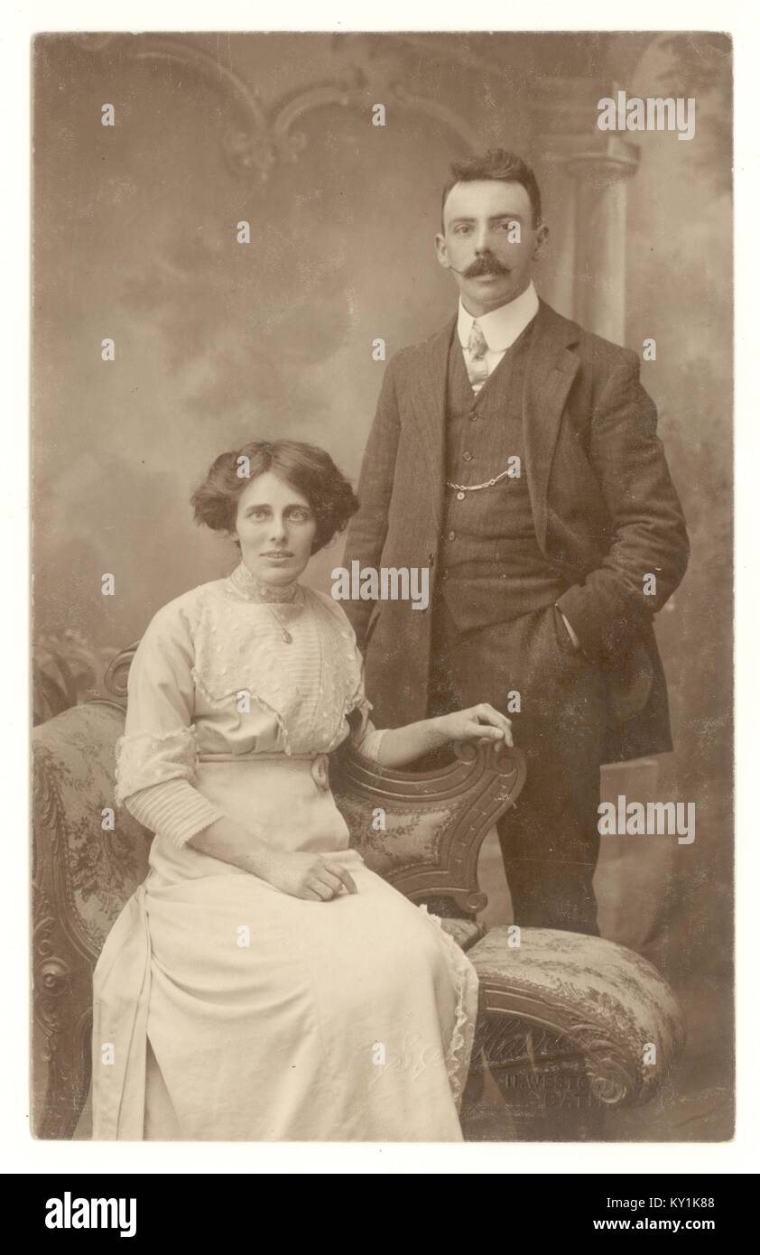Début des années 1900, studio portrait photographique d'Edwardian ...