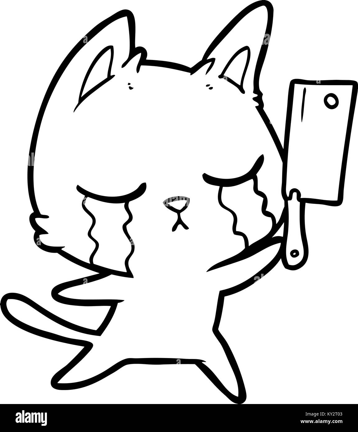 Crying cat Banque d'images noir et blanc - Alamy