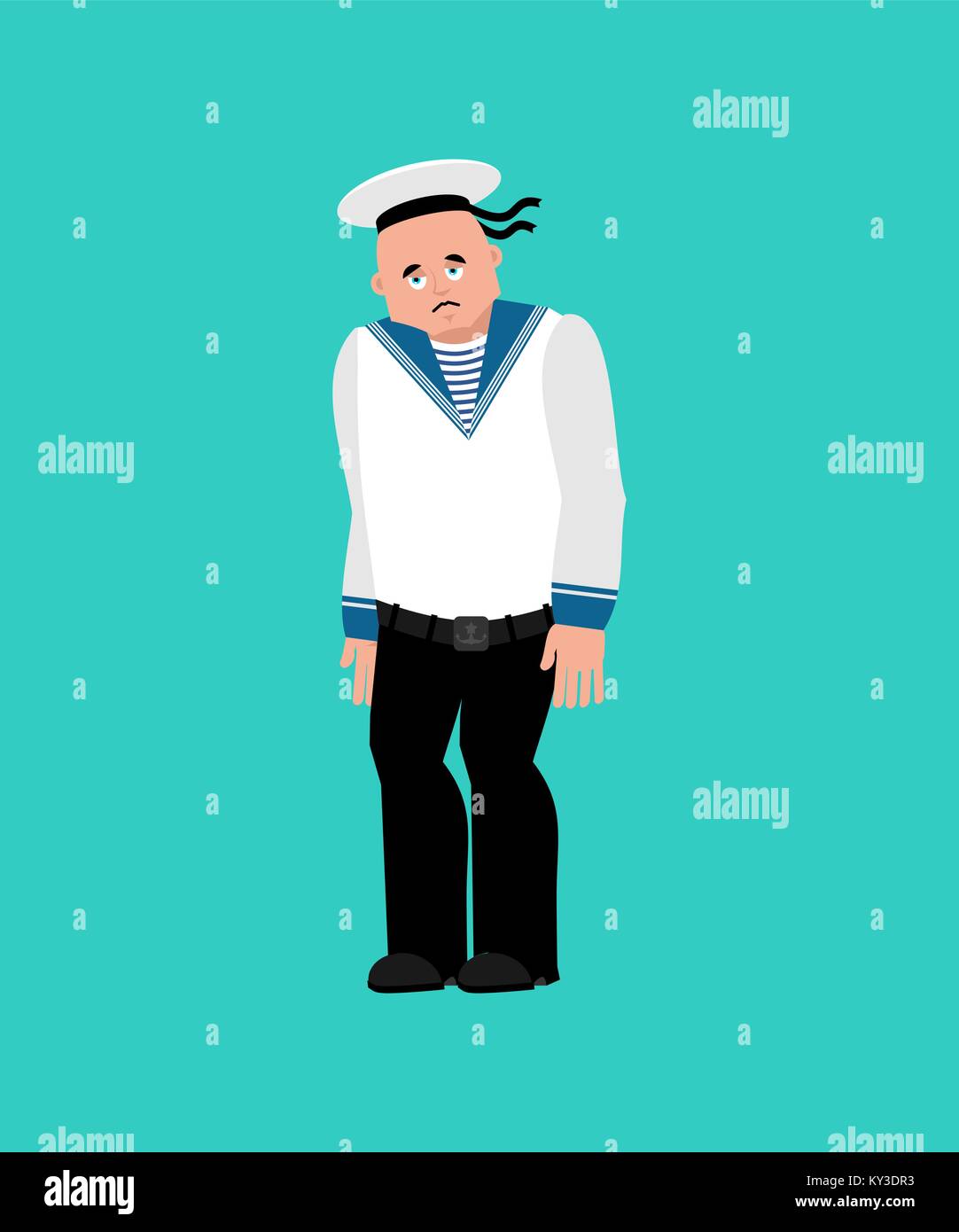 Triste marin. Soldat russe marin triste. Militaire marin en Russie ...