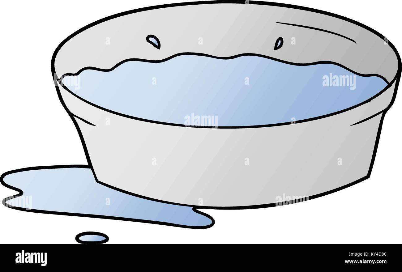 Chien de dessin animé de la cuvette d'eau Image Vectorielle Stock - Alamy