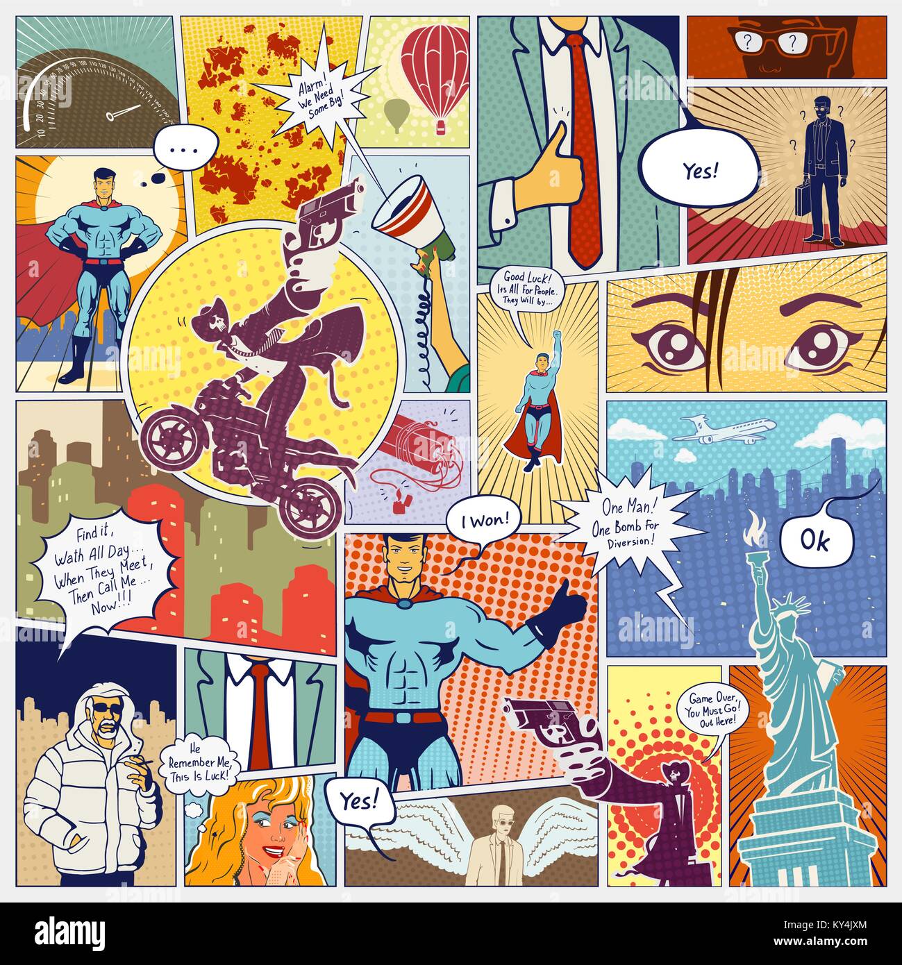 Bande dessinée page Concept Mise en page Image Vectorielle Stock - Alamy