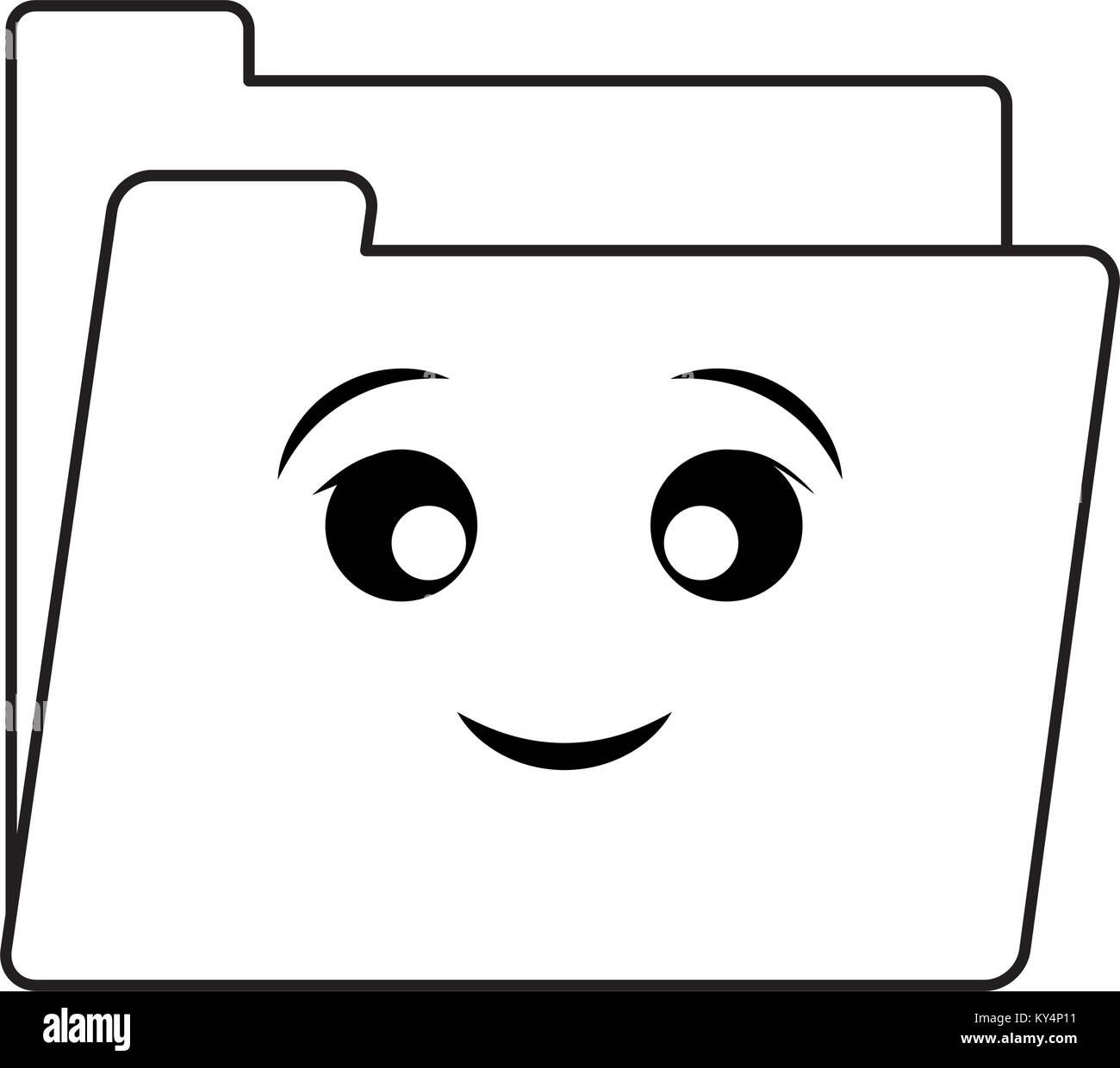 Le symbole du document dossier smiling cartoon Image Vectorielle Stock ...