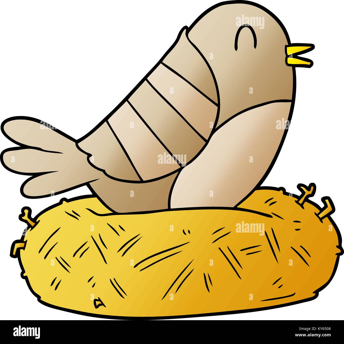 Cartoon oiseau posé sur son nid Image Vectorielle Stock - Alamy
