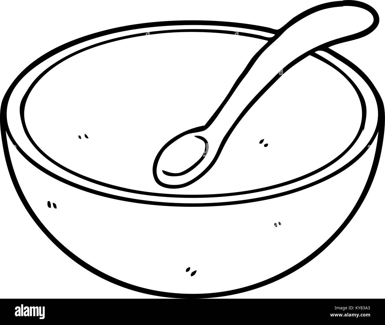 Cartoon bol en bois et cuillère Image Vectorielle Stock - Alamy