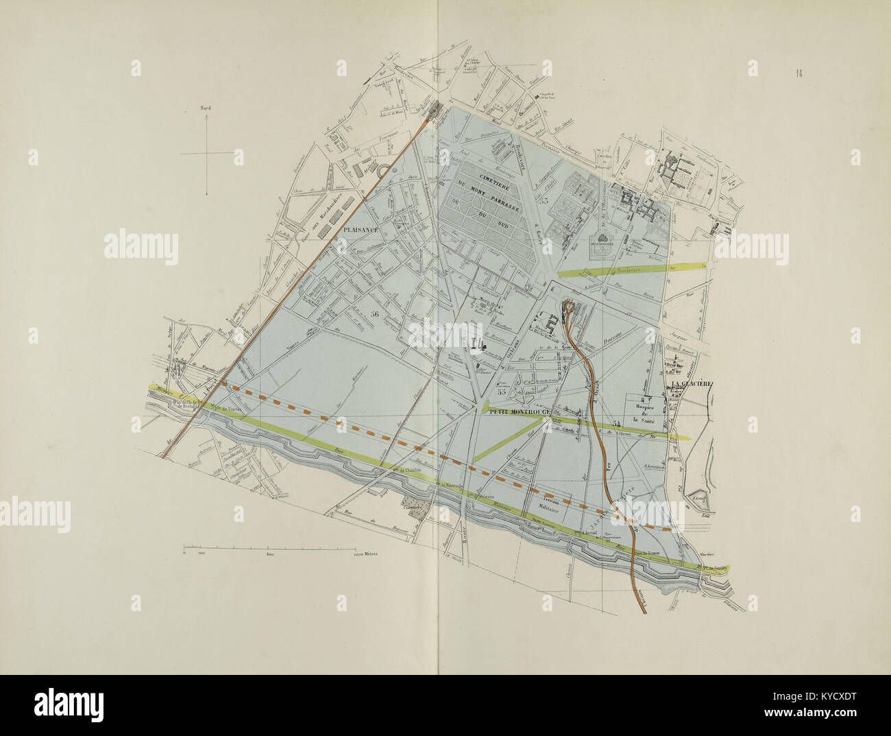 Paris map 14 ème arrondissement Banque de photographies et d’images à ...