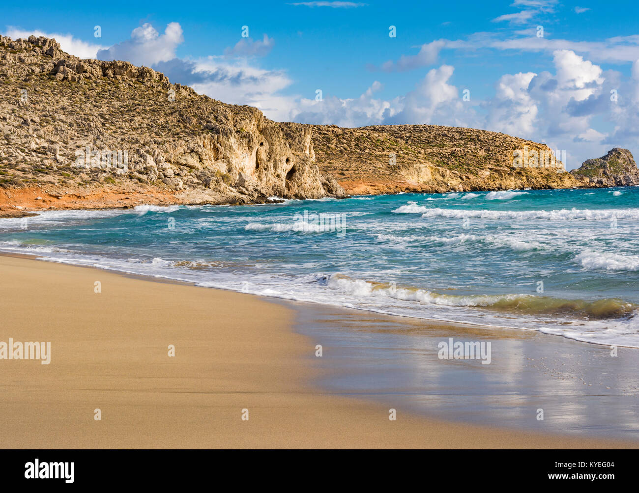 Beau paysage marin grec à l'est de la Crète. Xérocambos beach Photo ...