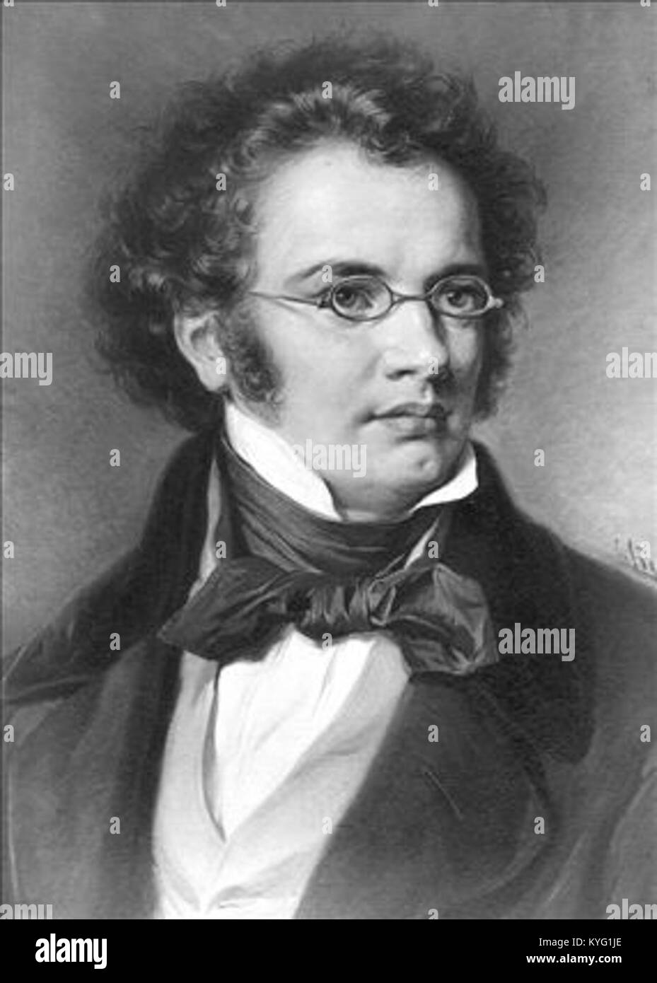 Portrait de Franz Schubert 1797-1828, huile sur toile par Carl Jäger ...