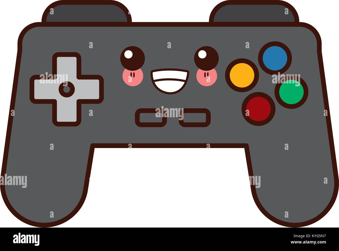 Manette de jeu vidéo kawaii cute cartoon symbole Image Vectorielle ...