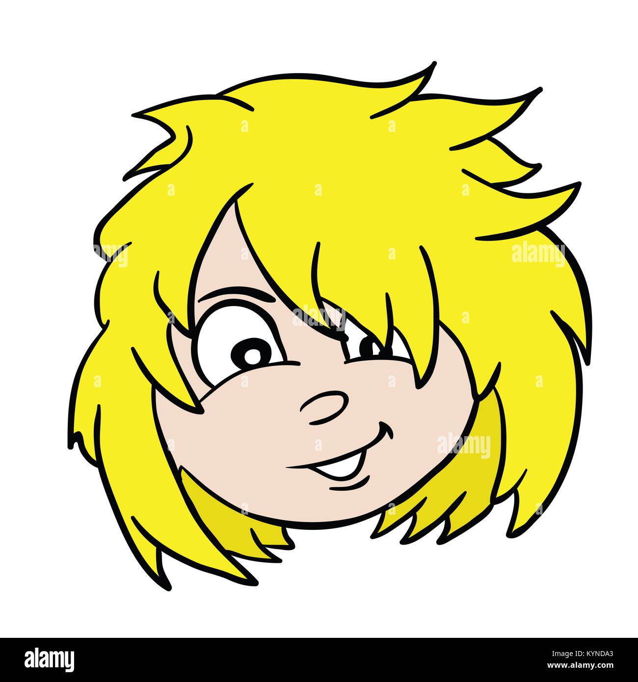 Blonde girl cartoon illustration Banque de photographies et d’images à ...