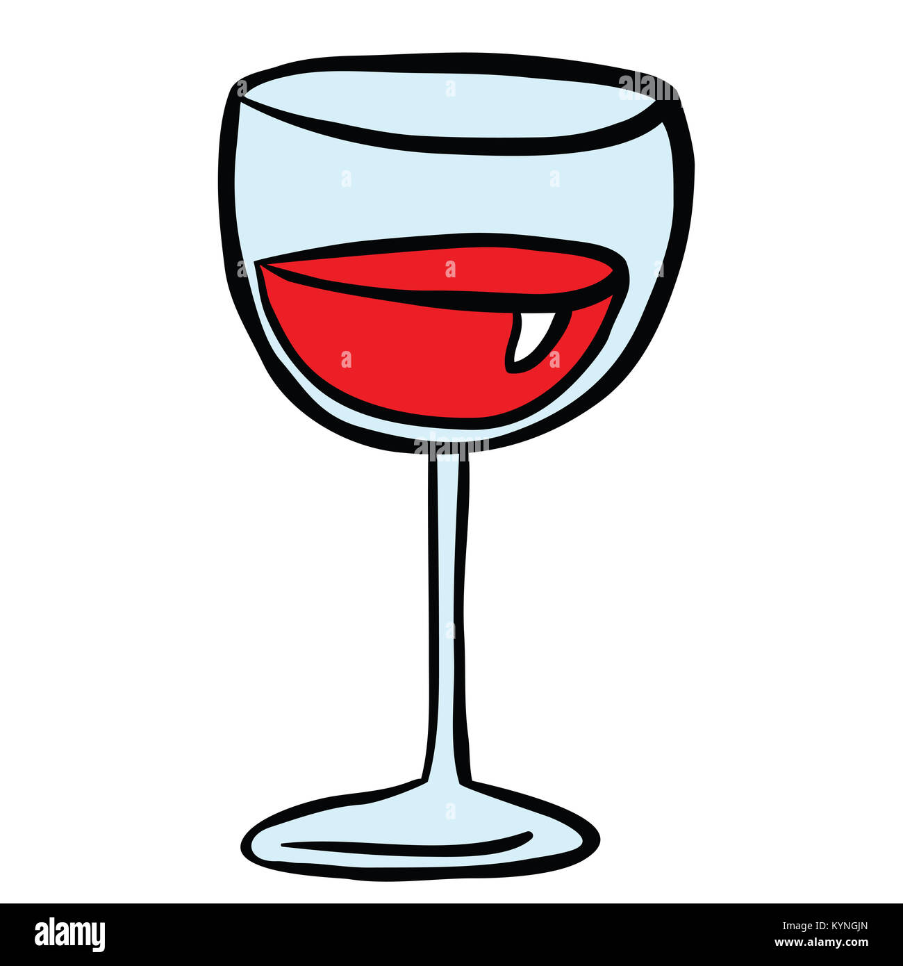 Verre à vin cartoon illustration isolé sur fond blanc Photo Stock - Alamy