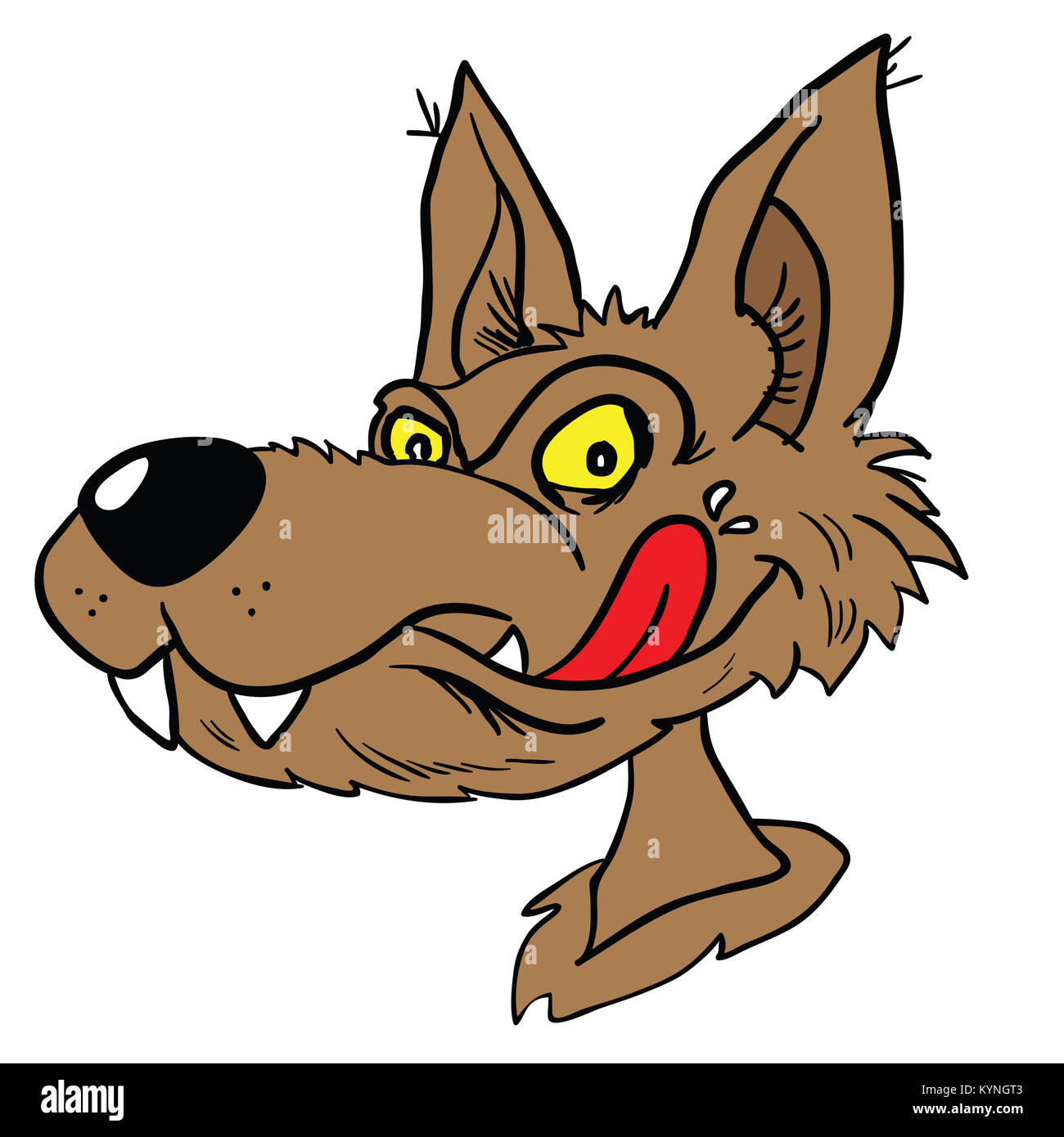 Tête de loup cartoon illustration isolé sur fond blanc Photo Stock - Alamy