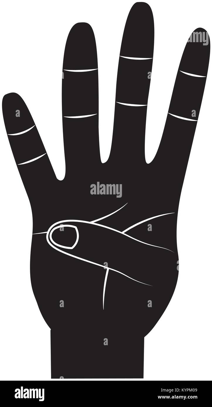 Quatre doigts de la main Banque d'images vectorielles - Alamy