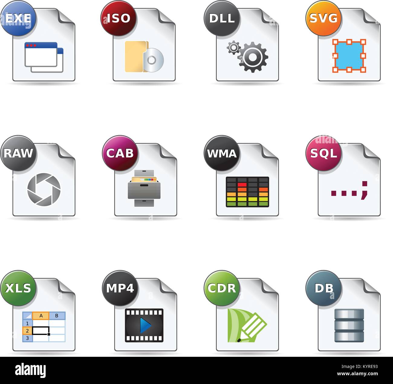 Formats de fichier icon set Image Vectorielle Stock - Alamy