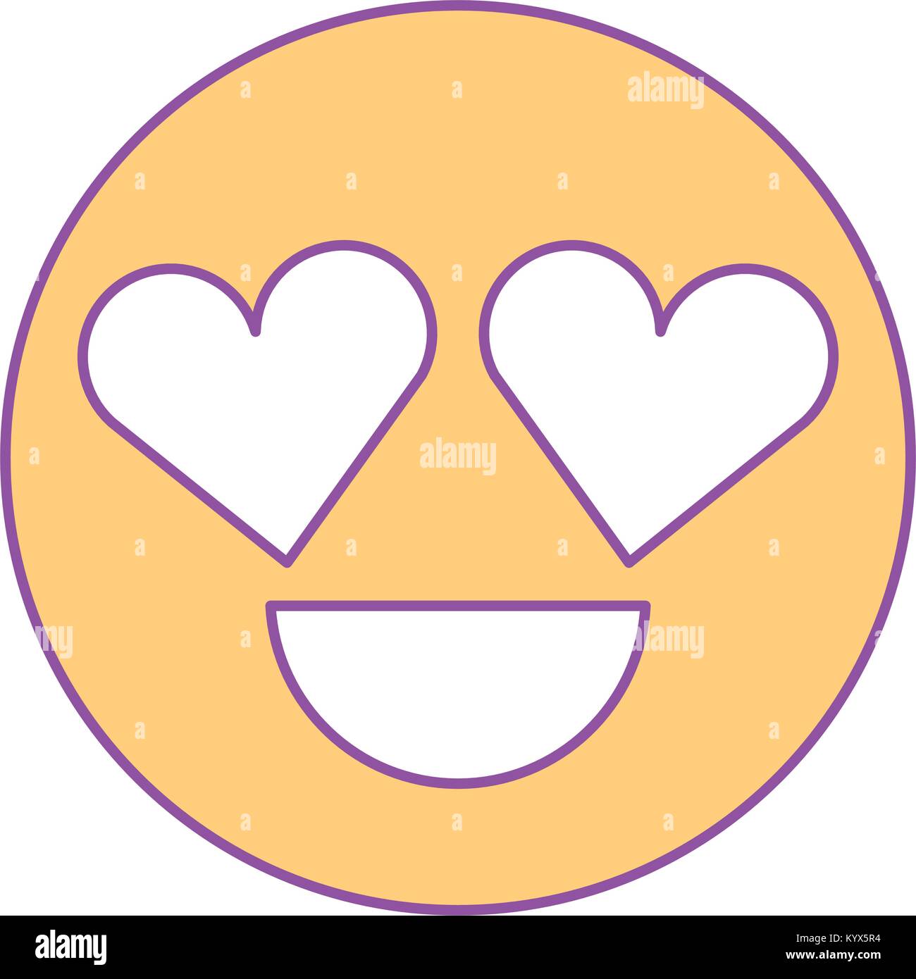 Emoji emoticon smiley vector set coeur Banque de photographies et d ...