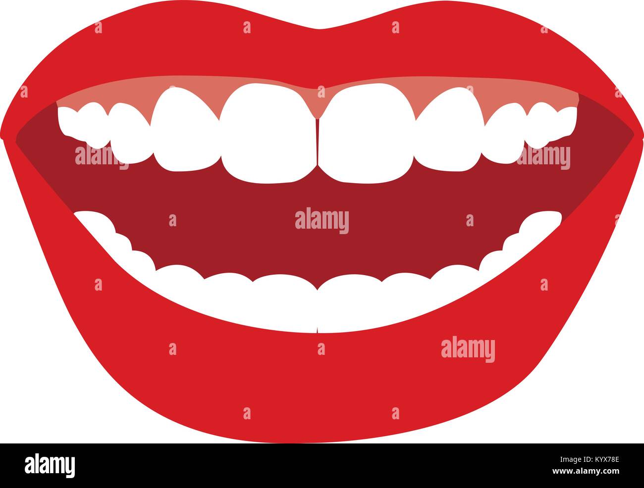 Une bouche ouverte avec des dents Banque d'images vectorielles - Alamy
