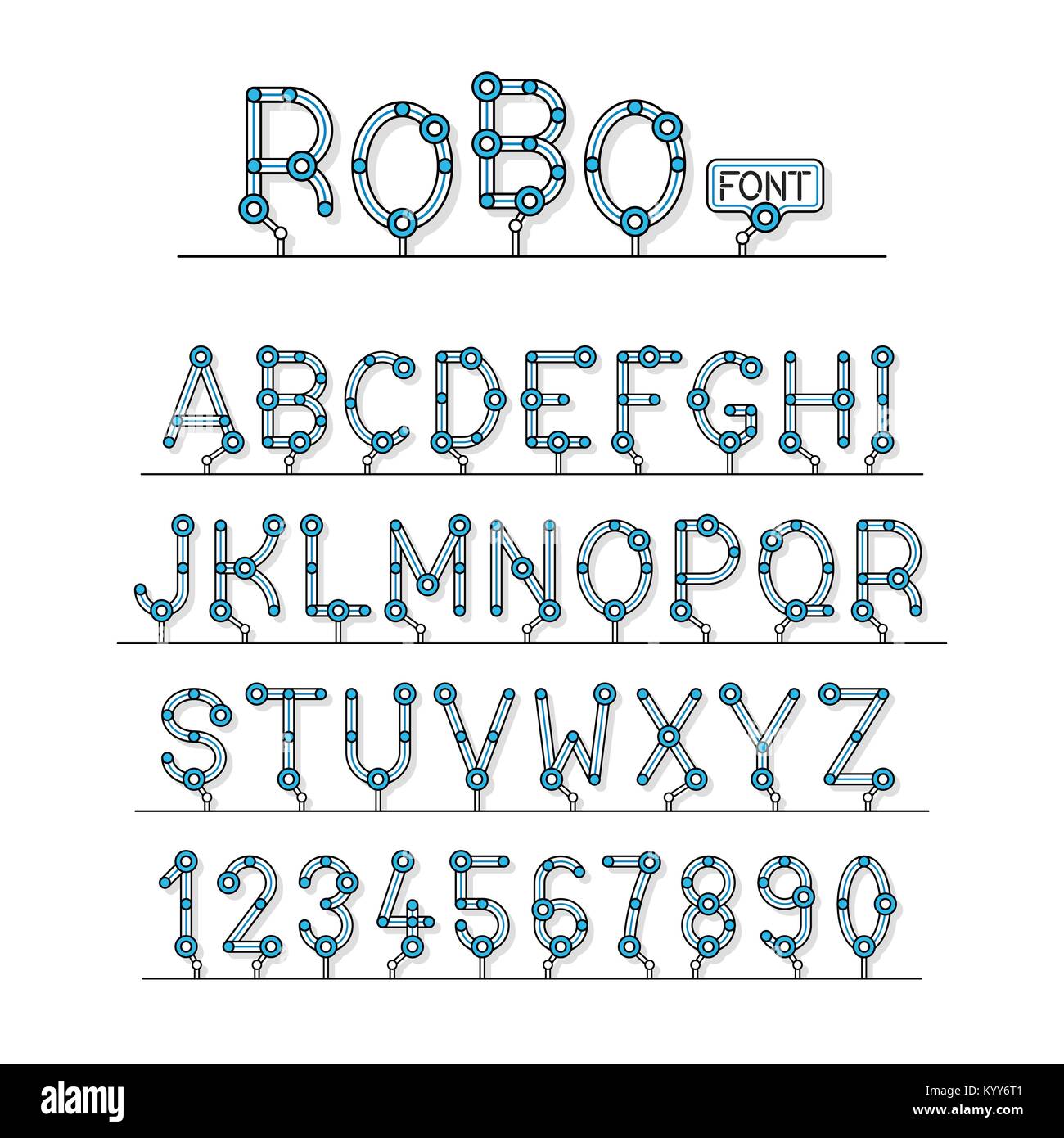 Letter robot cartoon illustration Banque d'images vectorielles - Alamy