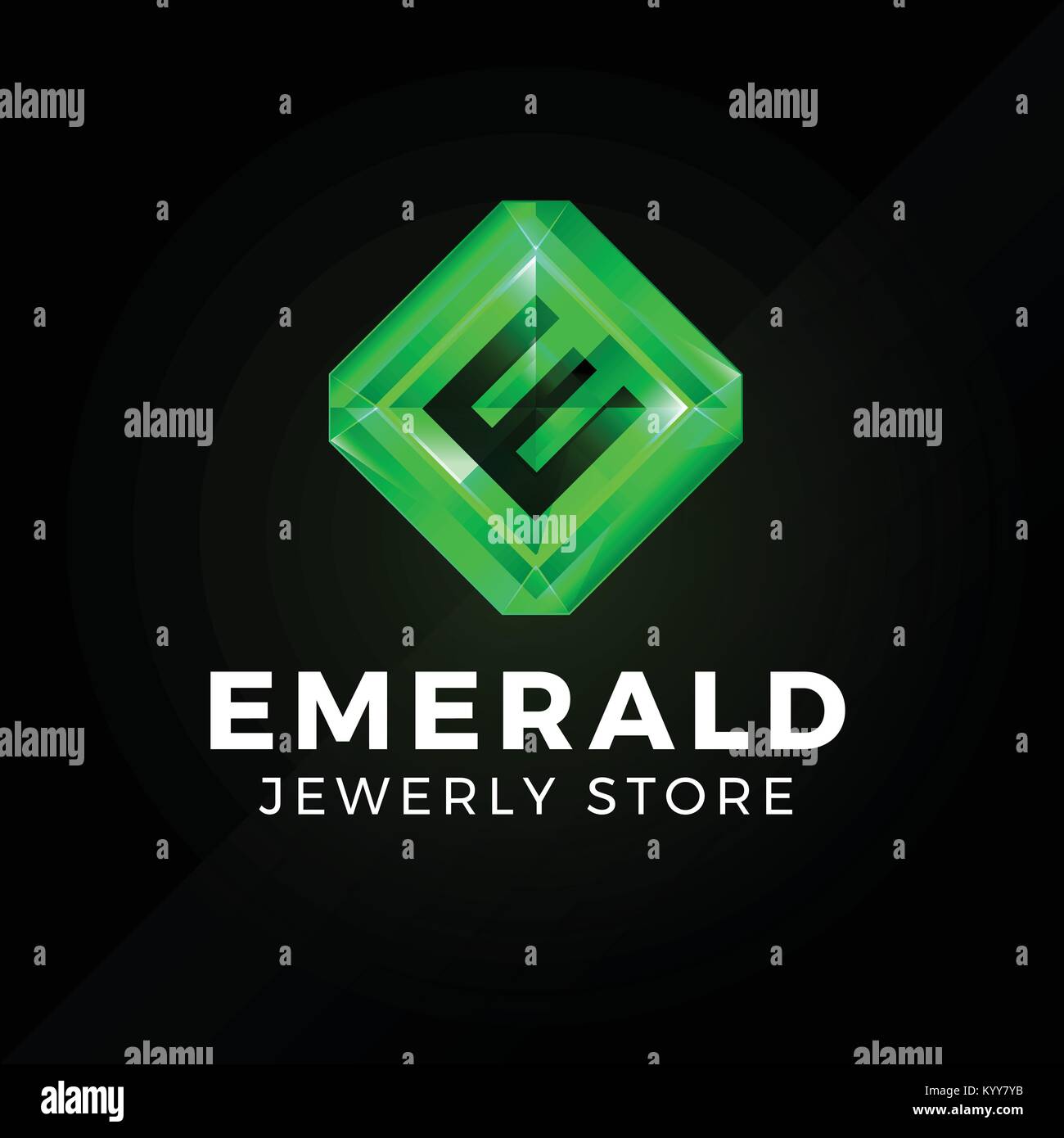 Logo émeraude symbole de l'élément de modèle avec la couleur brillante ...