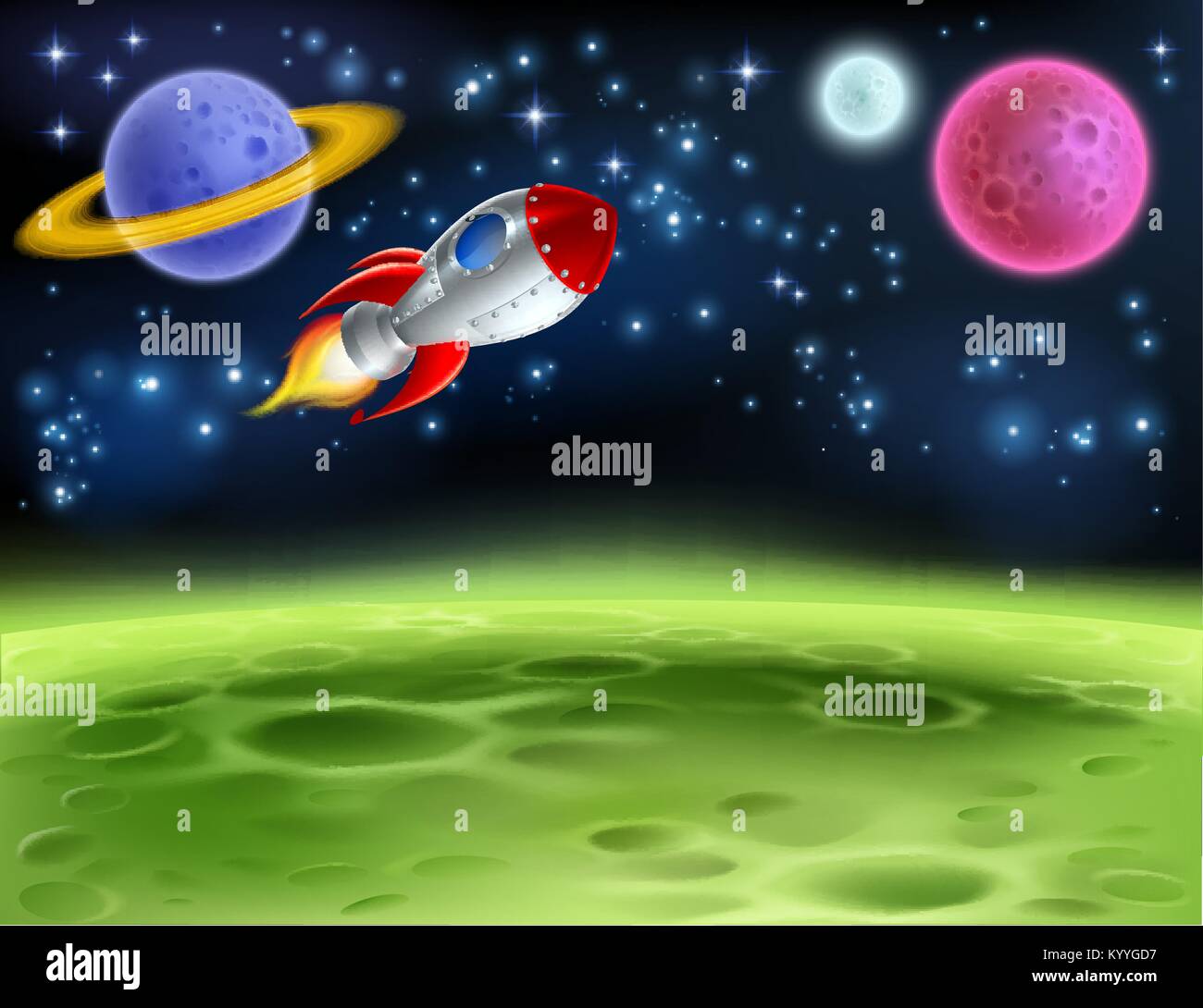 L'espace Planète Cartoon Background Image Vectorielle Stock - Alamy