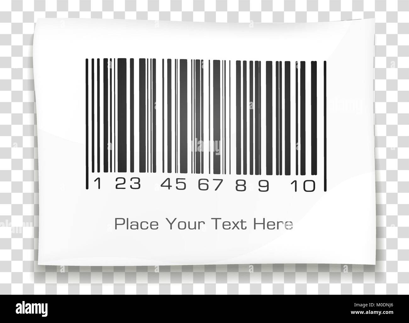 L'étiquette de code à barres avec ombre sur un fond transparent. Vector ...