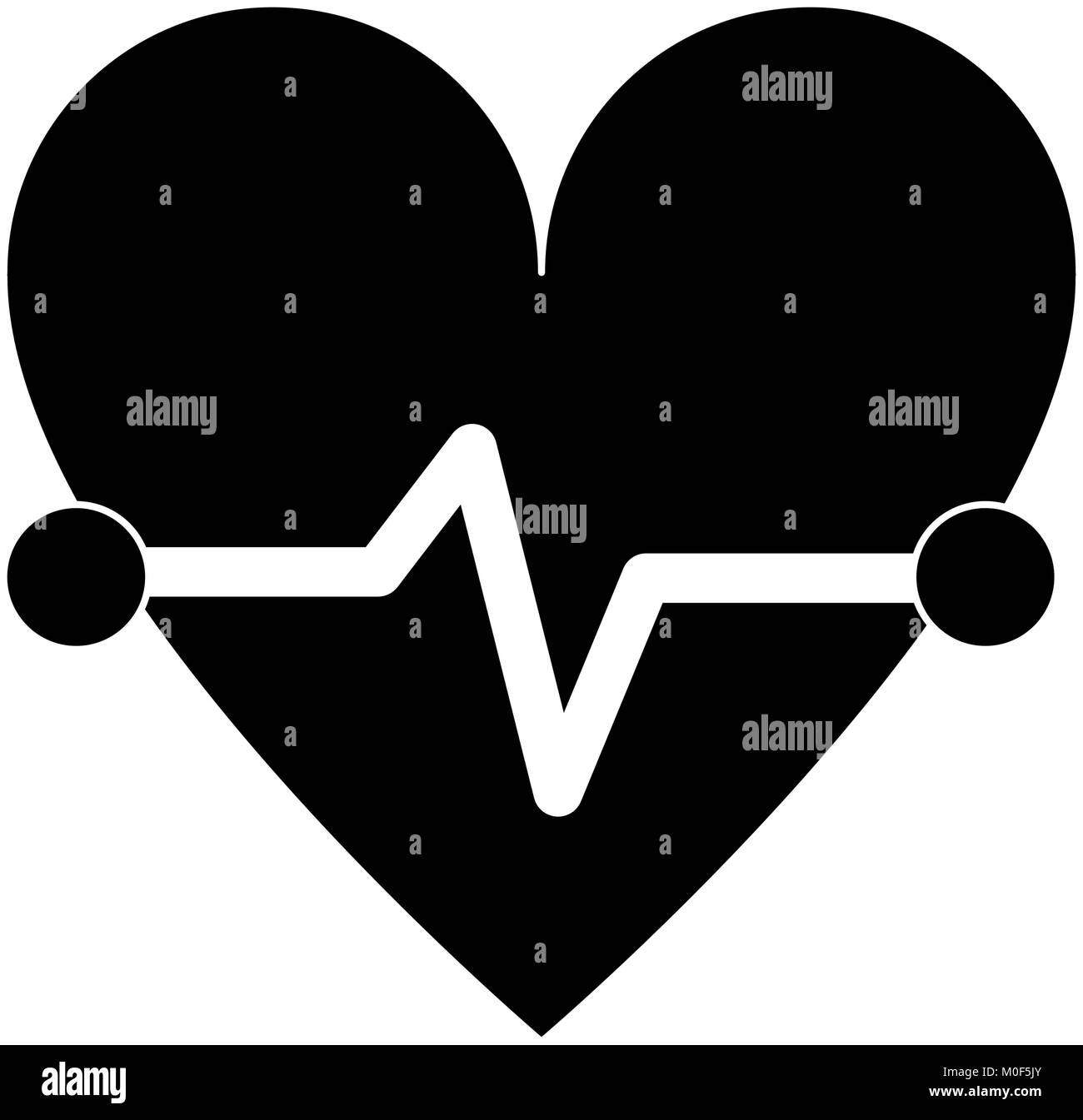 Symbole du rythme cardiaque isolé Image Vectorielle Stock - Alamy