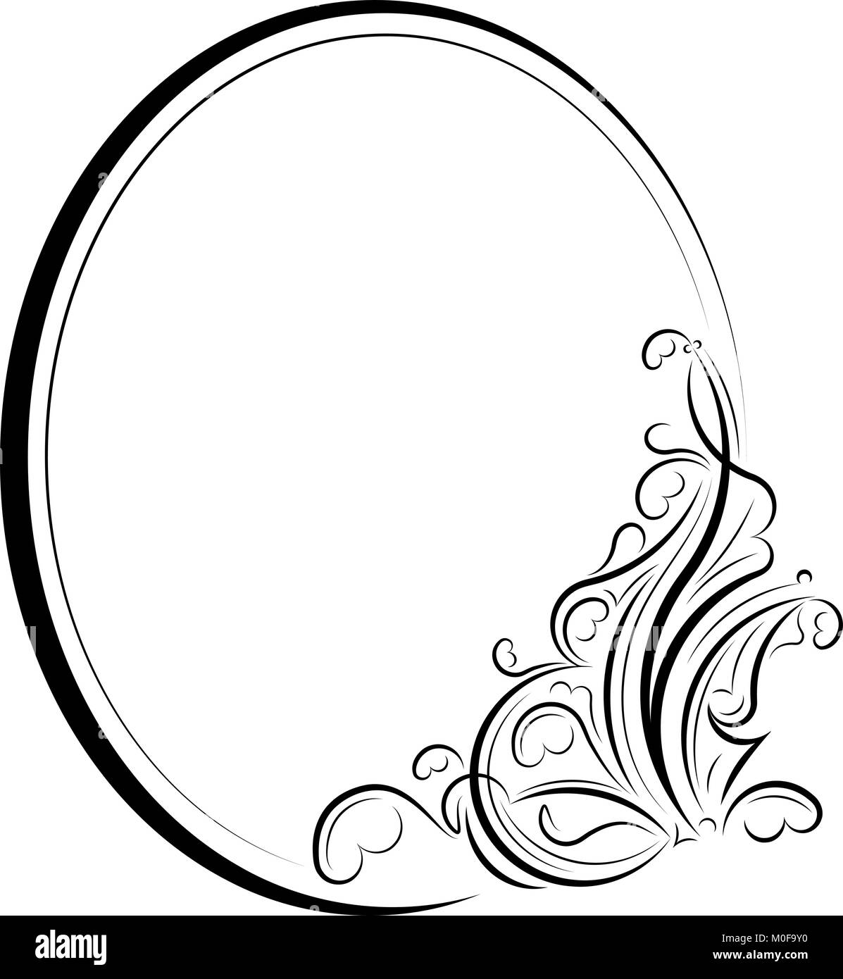 Élégant cadre ovale. Vector Image Vectorielle Stock - Alamy