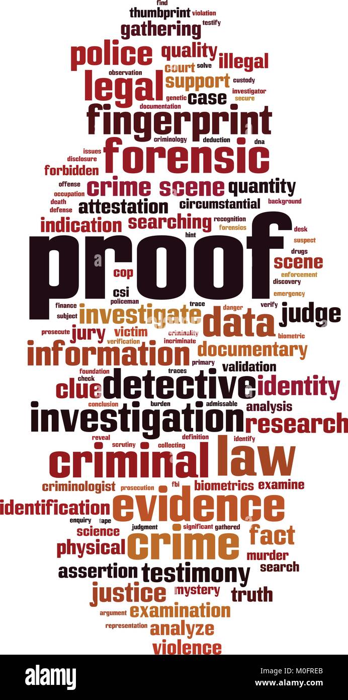 La preuve mot concept cloud. Vector illustration Image Vectorielle ...