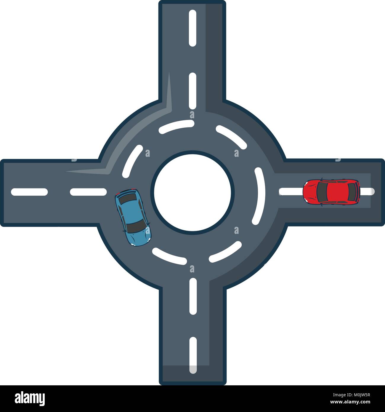 Intersection circulaire, l'icône de style de dessin animé Image ...