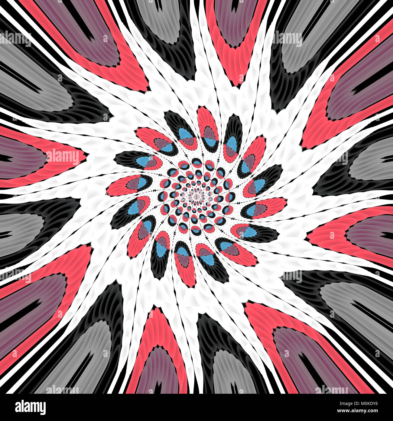 Twirl à contraste élevé. Digital art géométrique dans des couleurs ...