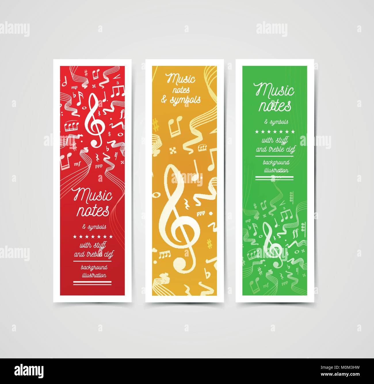 Music notes collection of sheet music Banque de photographies et d ...