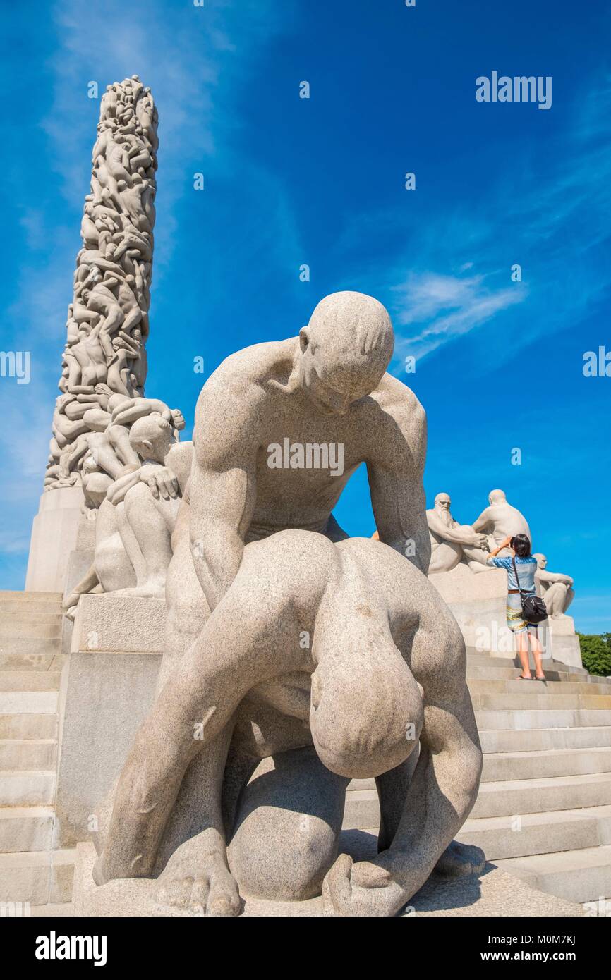 La Norvège Oslo,statue,park parc Frogner (Frognerpark),qui rassemble ...