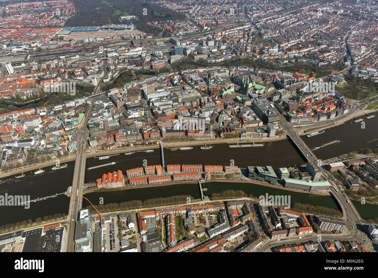 Hôtel de ville de Brême, île, aperçu de la vieille ville de Brême L'île ...