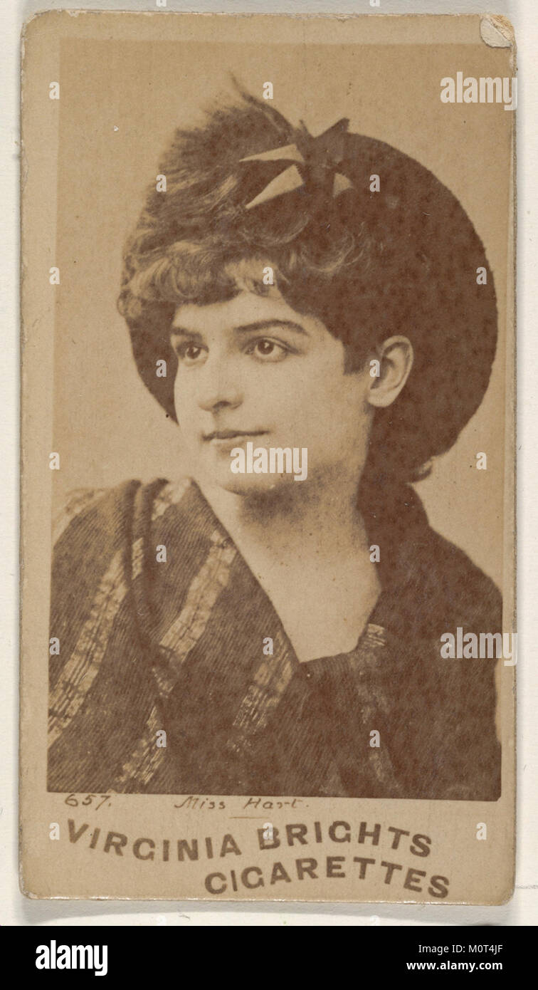 La carte 657 de la série "Actors and Actress" représente Miss Hart, une ...