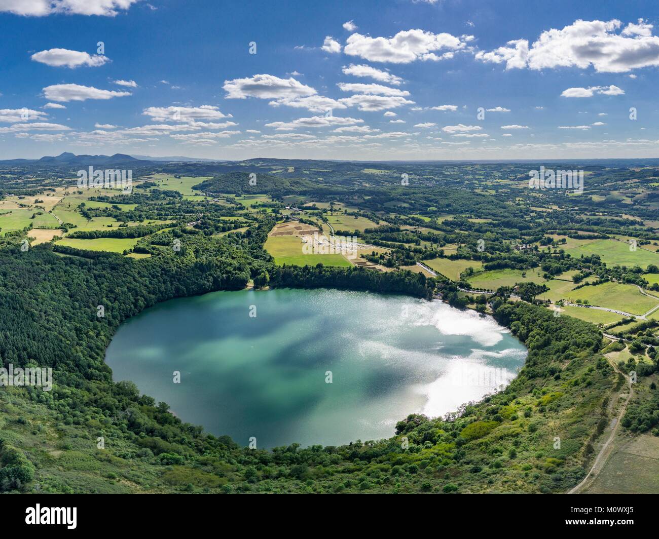 France,Puy de Dôme,charbonnières les vieilles, Gour de Tazenat, maar ...