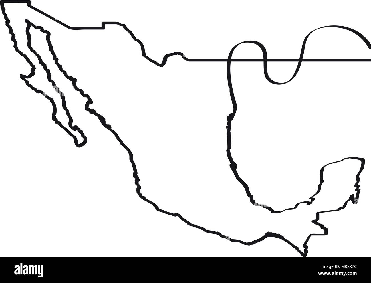 Mexico map political map Banque d'images vectorielles - Alamy