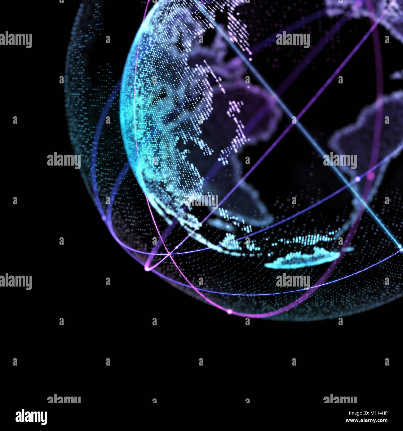 La carte du monde, représentant le global, Global network connection ...
